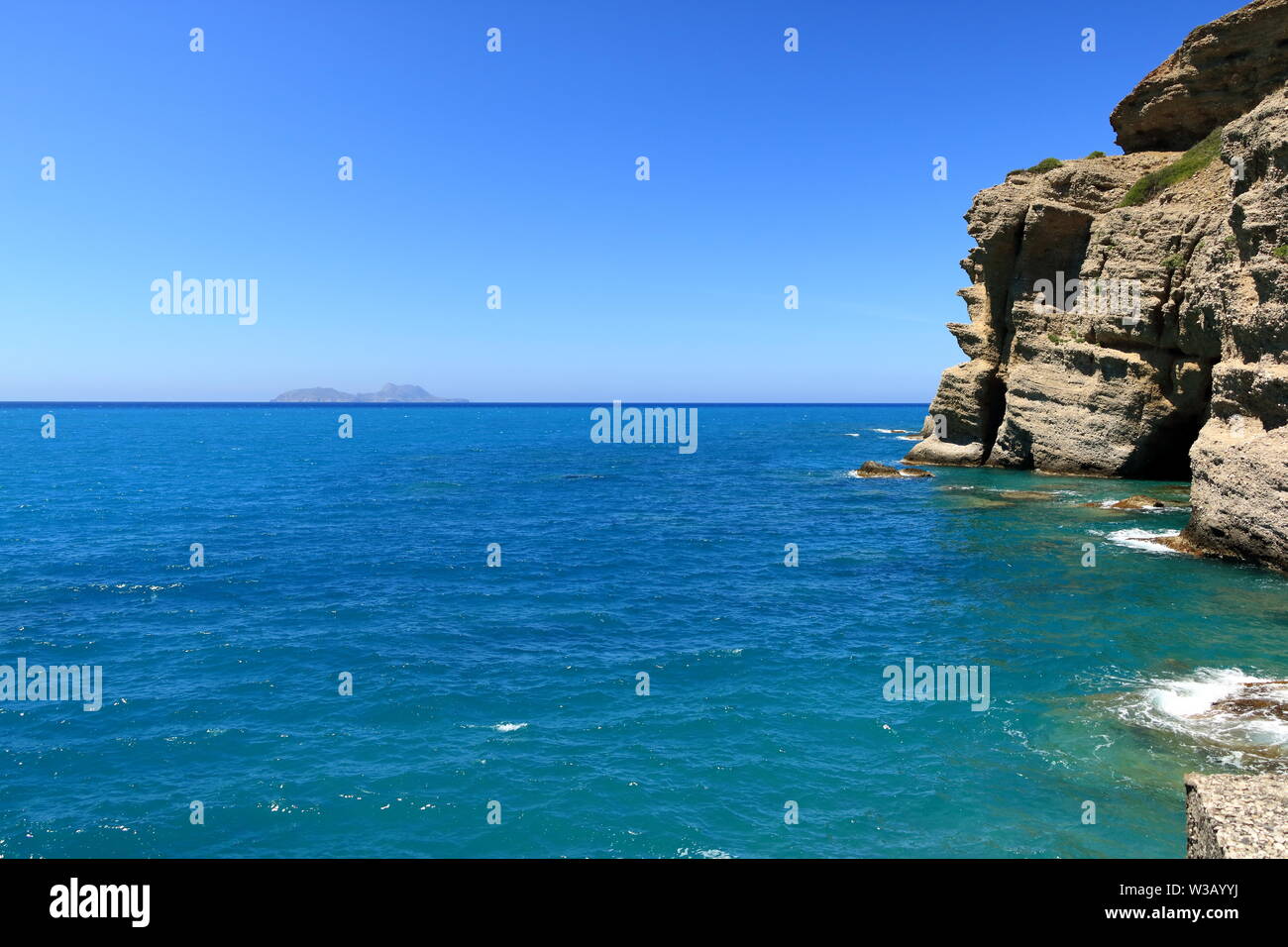Agia Galini Beach in Crete island in Greece Stock Photo - Alamy
