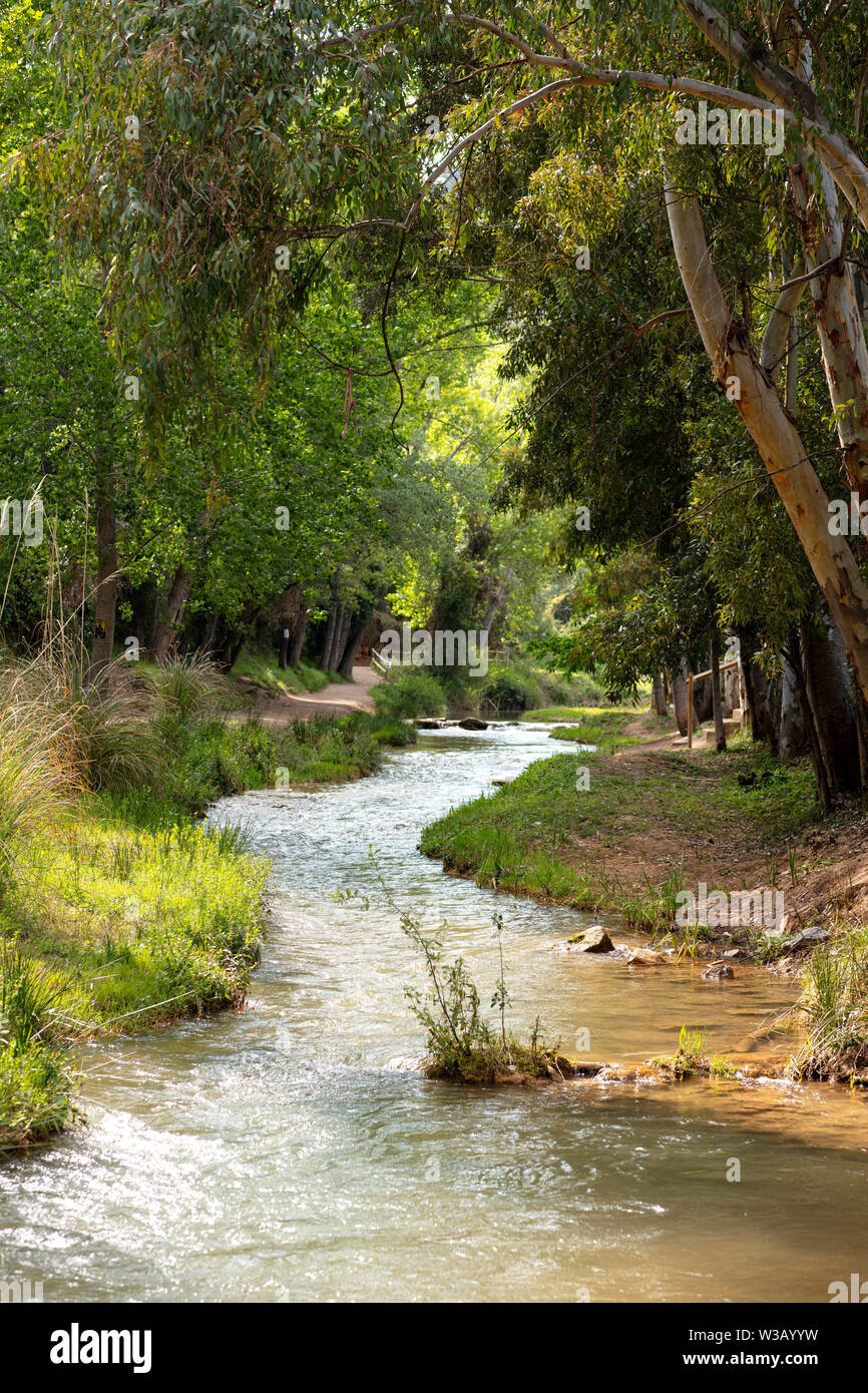 water route with river flowing in the center and the pathway on the ...