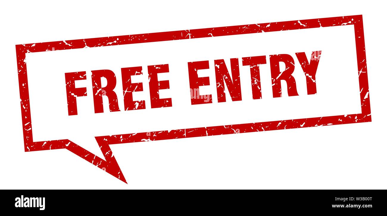free entry sign. free entry square speech bubble. free entry Stock ...