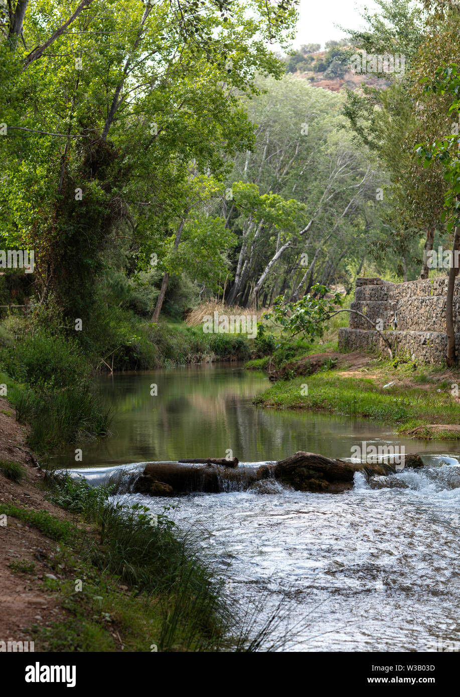 water route with river flowing in the center and the pathway on the ...