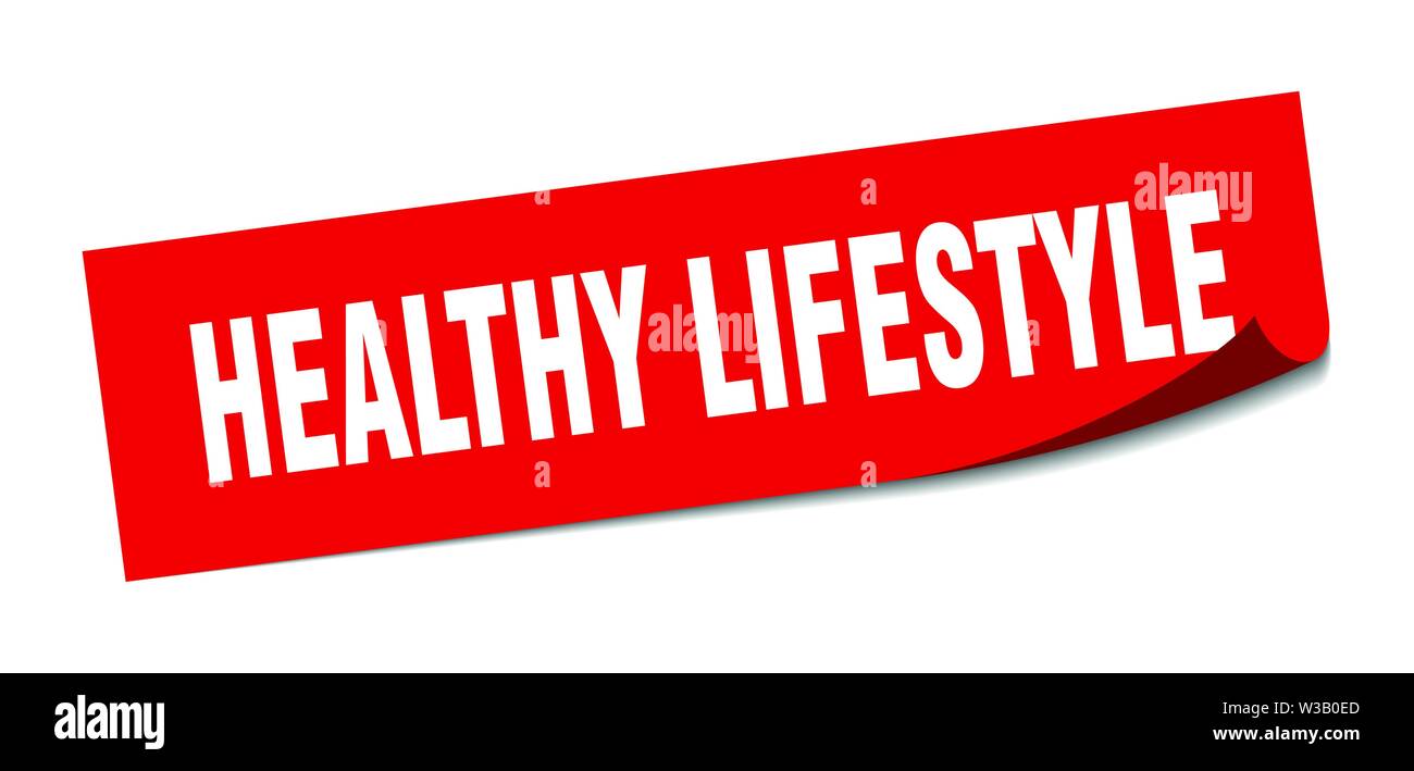 healthy lifestyle sticker. healthy lifestyle square isolated sign ...
