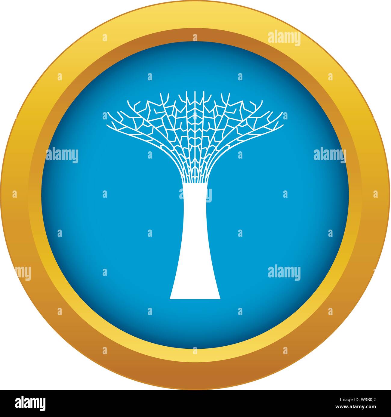 Singapore Supertree at the Gardens By The Bay icon blue vector isolated ...