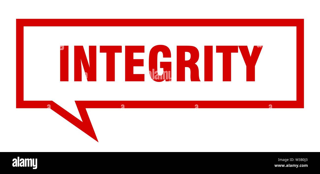 integrity sign. integrity square speech bubble. integrity Stock Vector ...