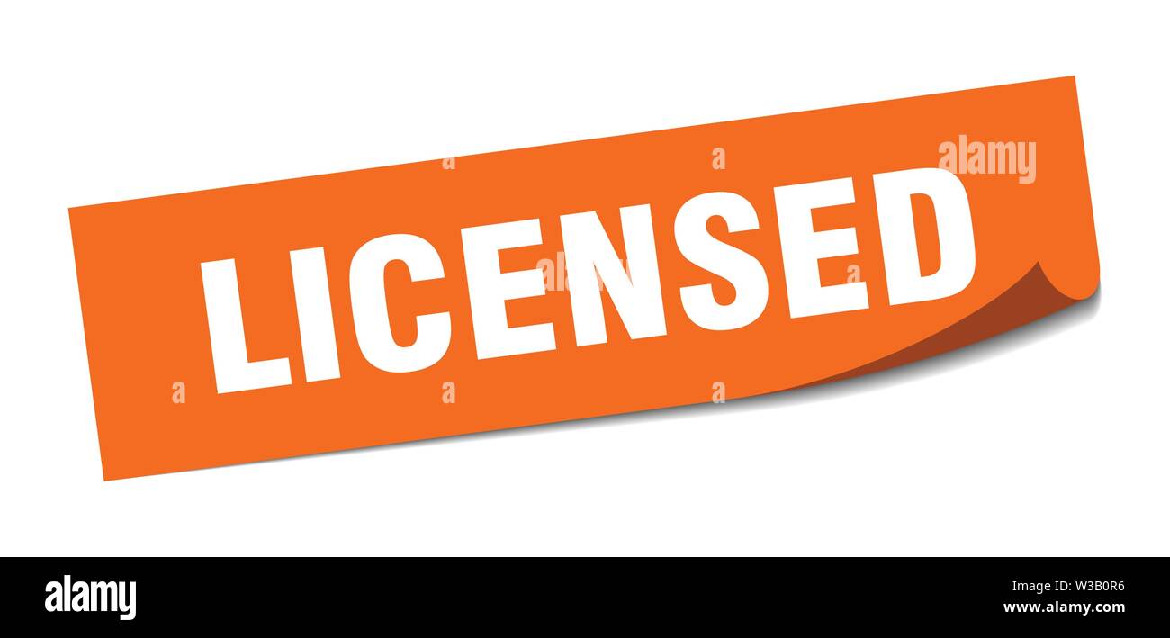 licensed sticker. licensed square isolated sign. licensed Stock Vector ...