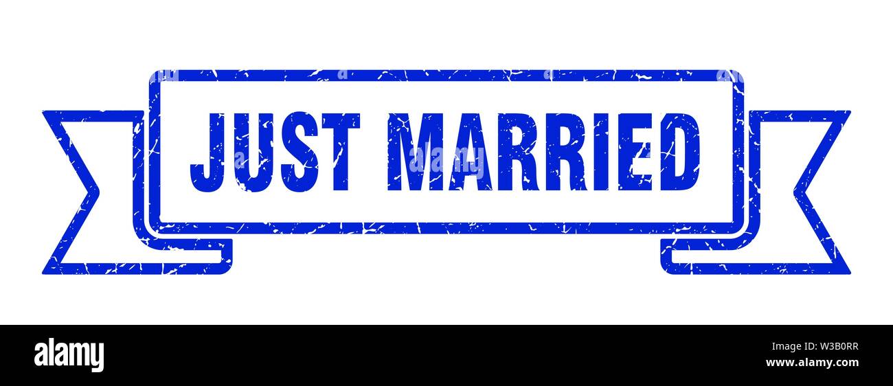 just married grunge ribbon. just married sign. just married banner ...