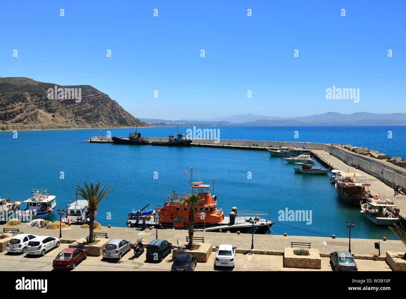 Agia Galini Beach in Crete island in Greece Stock Photo - Alamy