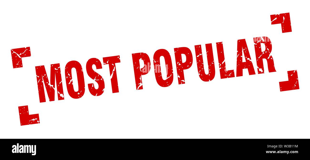 most popular stamp. most popular square grunge sign. most popular Stock ...