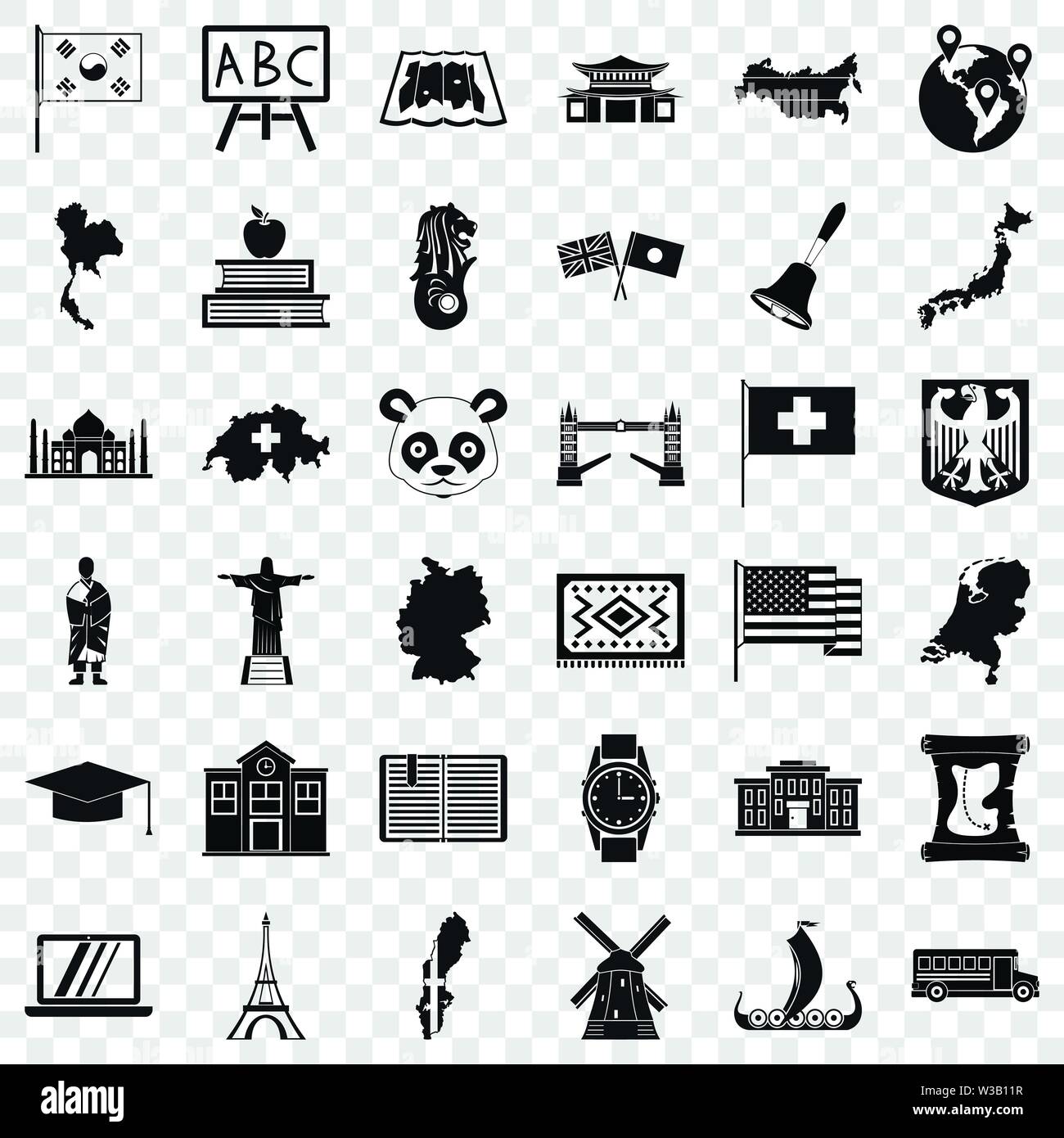Geography icons set, simple style Stock Vector Image & Art - Alamy