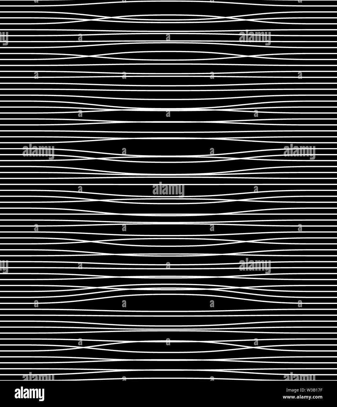 Abstract white twisted narrow lines on black background, monochrome ...