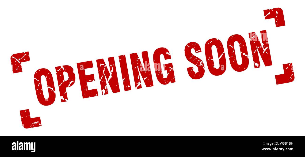 opening soon stamp. opening soon square grunge sign. opening soon Stock ...