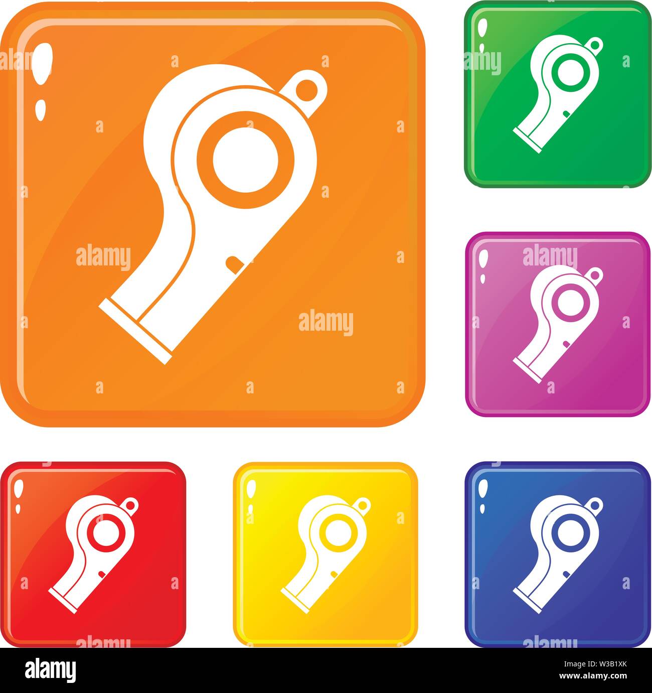 Sport whistle icons set vector color Stock Vector Image & Art - Alamy