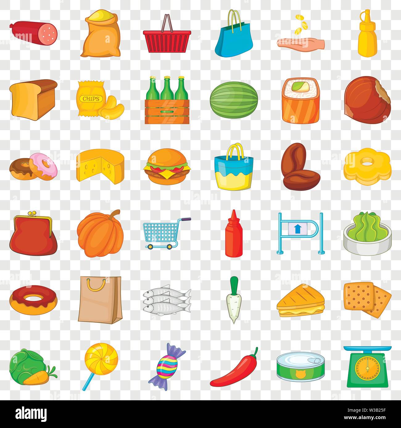 Burger icons set, cartoon style Stock Vector Image & Art - Alamy