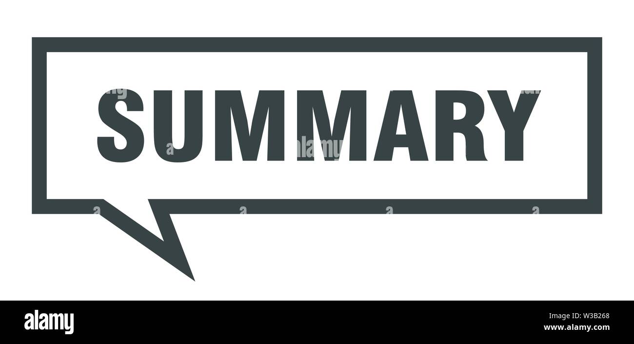 summary sign. summary square speech bubble. summary Stock Vector Image ...