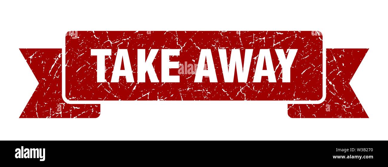 take away grunge ribbon. take away sign. take away banner Stock Vector ...