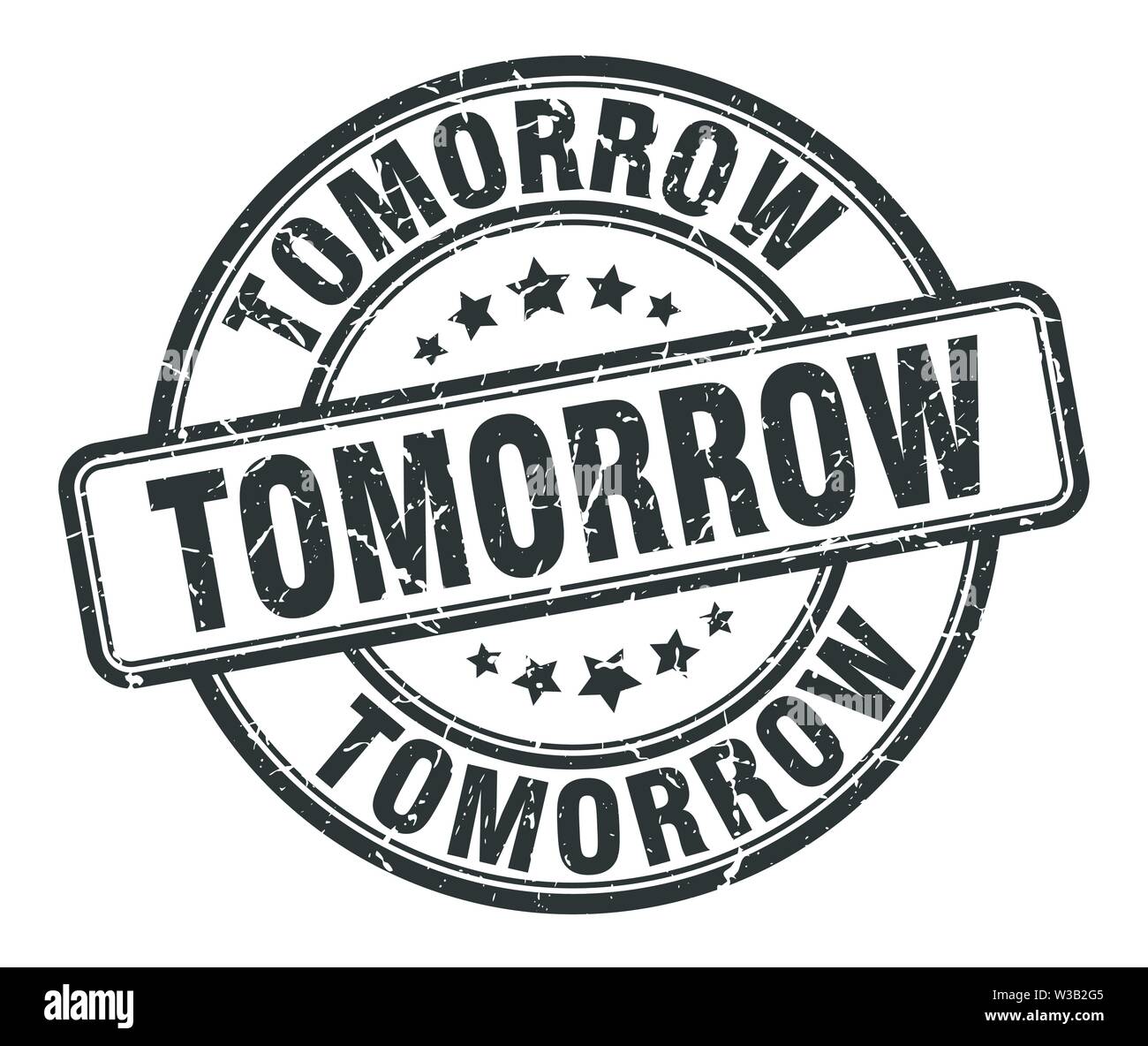 Tomorrow stamp Black and White Stock Photos & Images - Alamy
