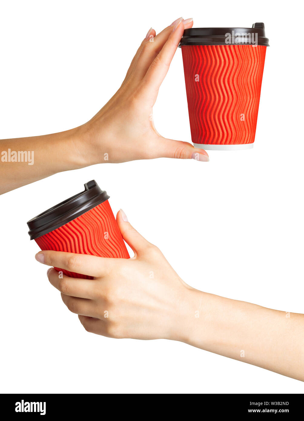 Woman hands holding cappuccino Cut Out Stock Images & Pictures - Alamy