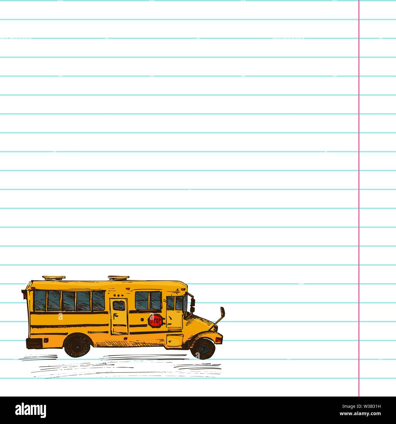 School Bus Writing Template