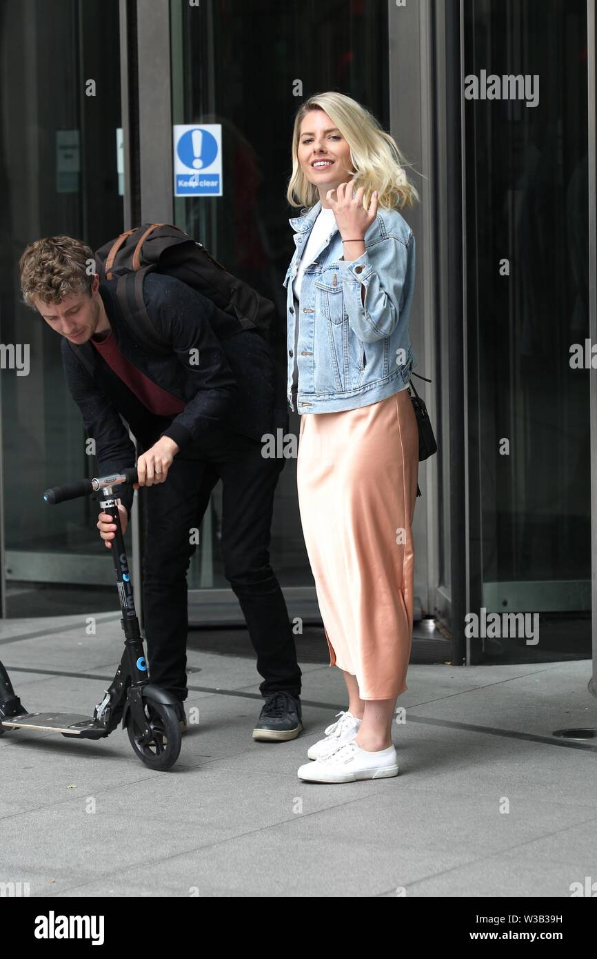 Mollie King Singer-songwriter seen at the BBC studios in London Stock ...