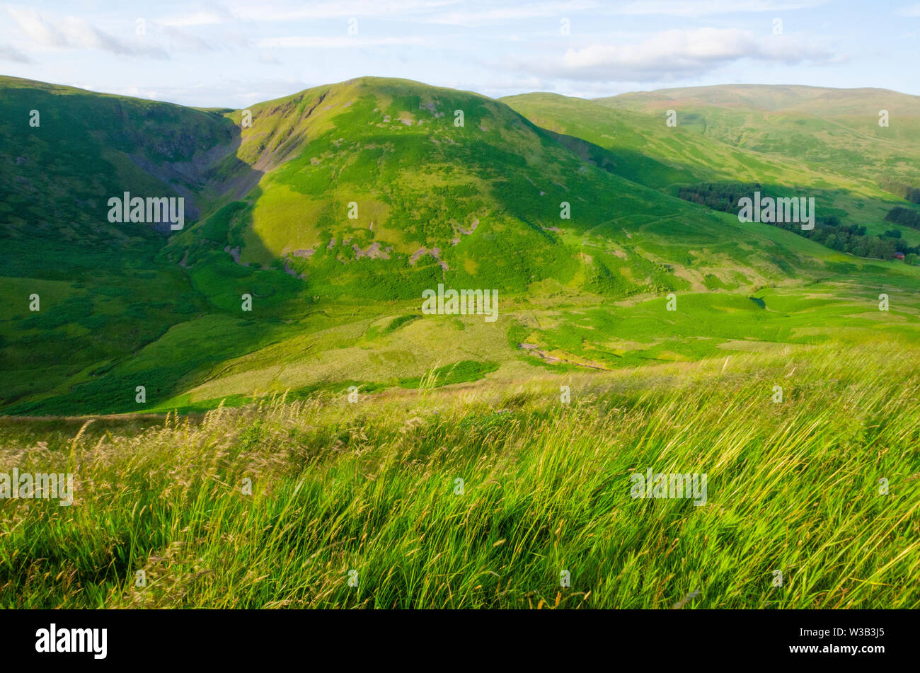 Landscape showing part of the Annandale Way in the Scottish Borders ...