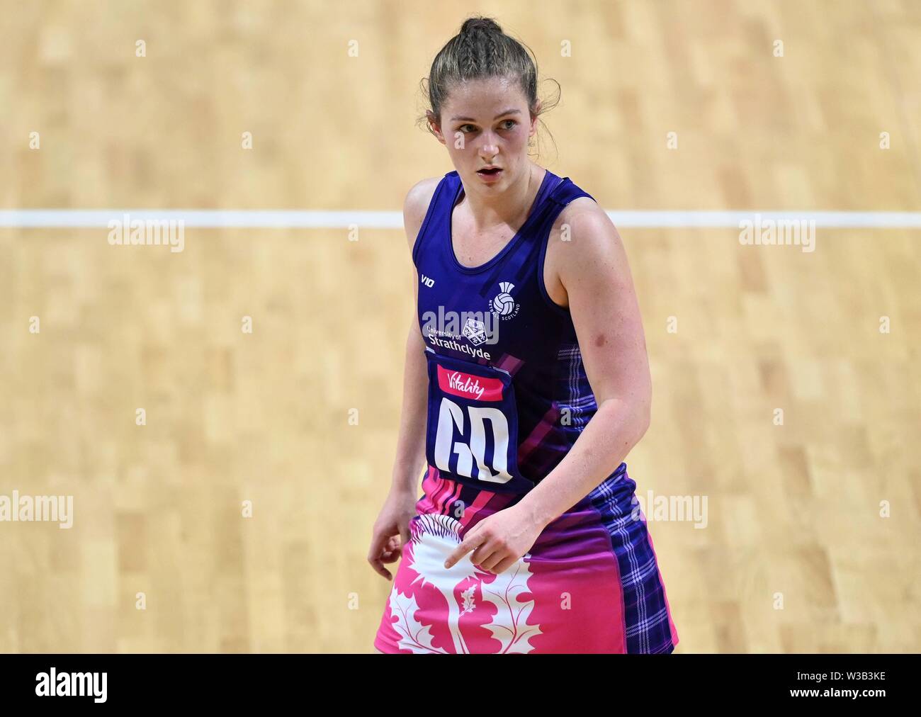 Liverpool, UK. 14 July 2019. Emily Nicholl (Scotland) during the ...