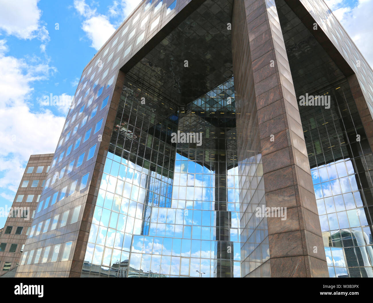 Commercial design high rise building city center bridge hi-res stock ...