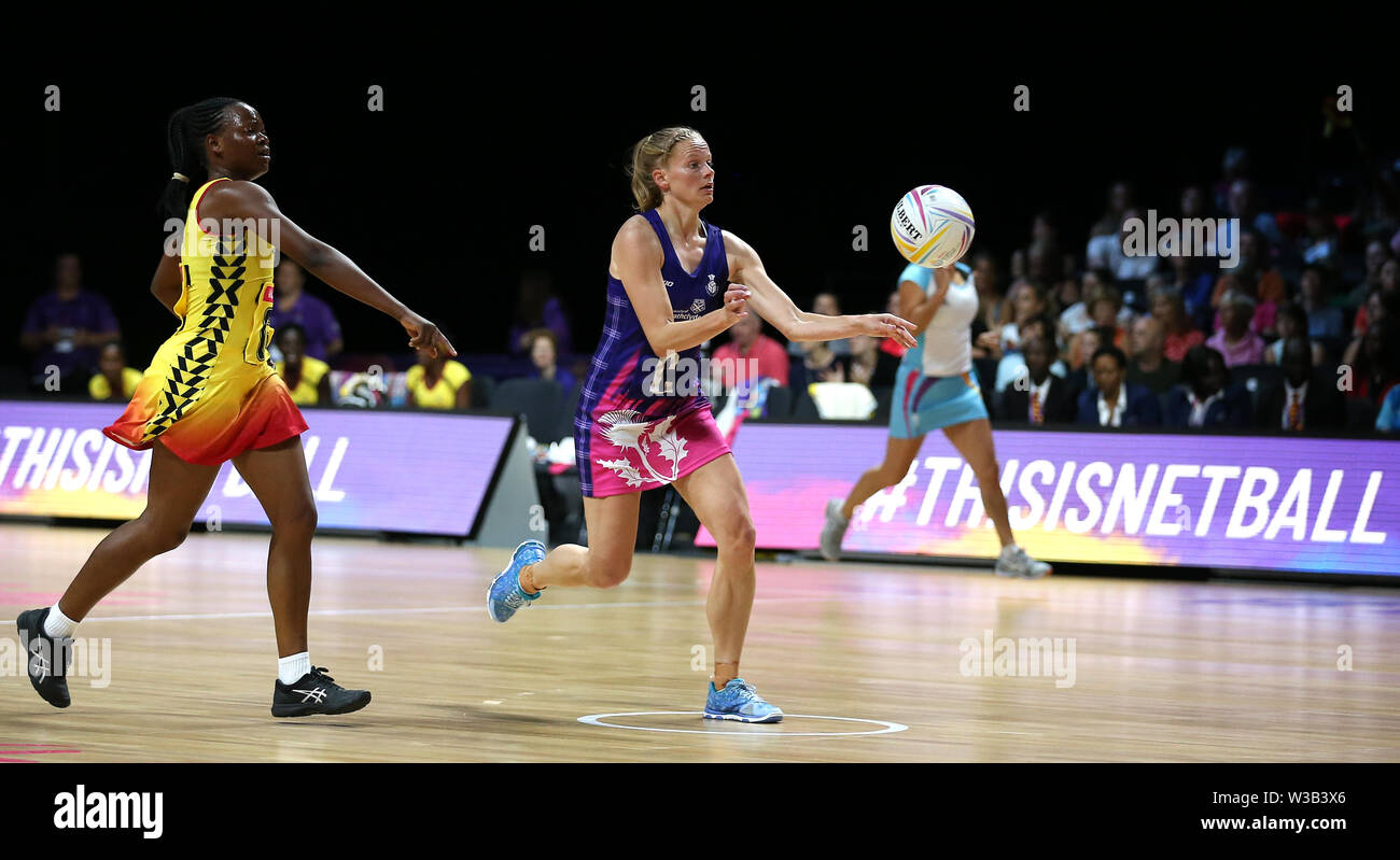 Scotland's Claire Maxwell in action during the Netball World Cup match ...