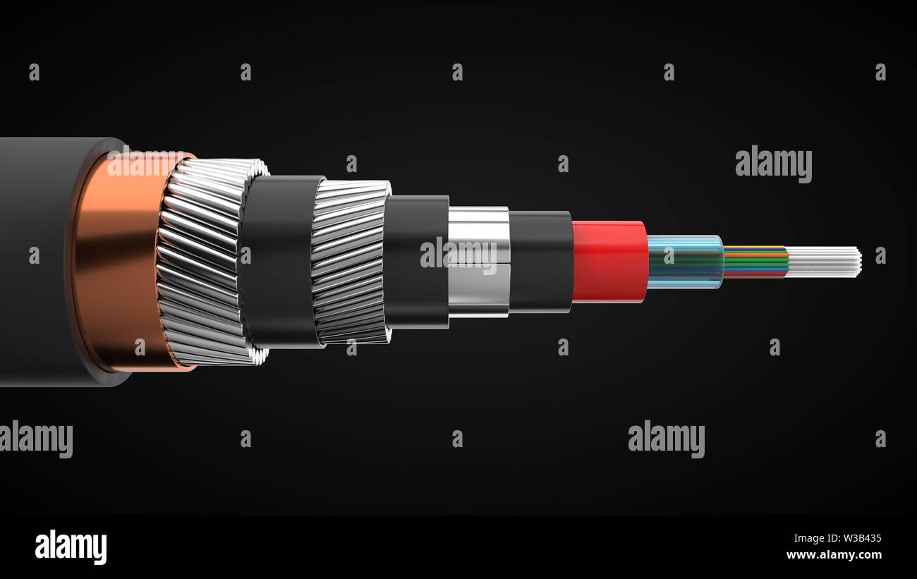 inter continental internet cable cut off. underwater cable showing ...