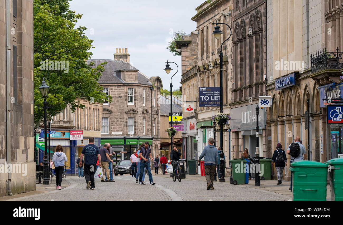 13 July 2019. High Street area, Elgin, Moray, Scotland, UK. This is a ...