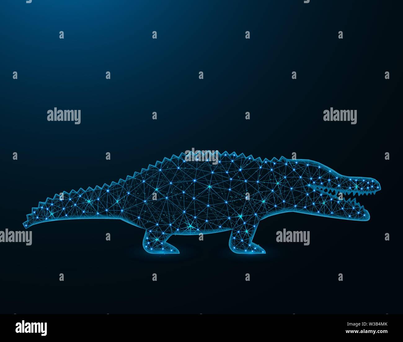Crocodile low poly model, African animal polygonal wireframe, reptile ...
