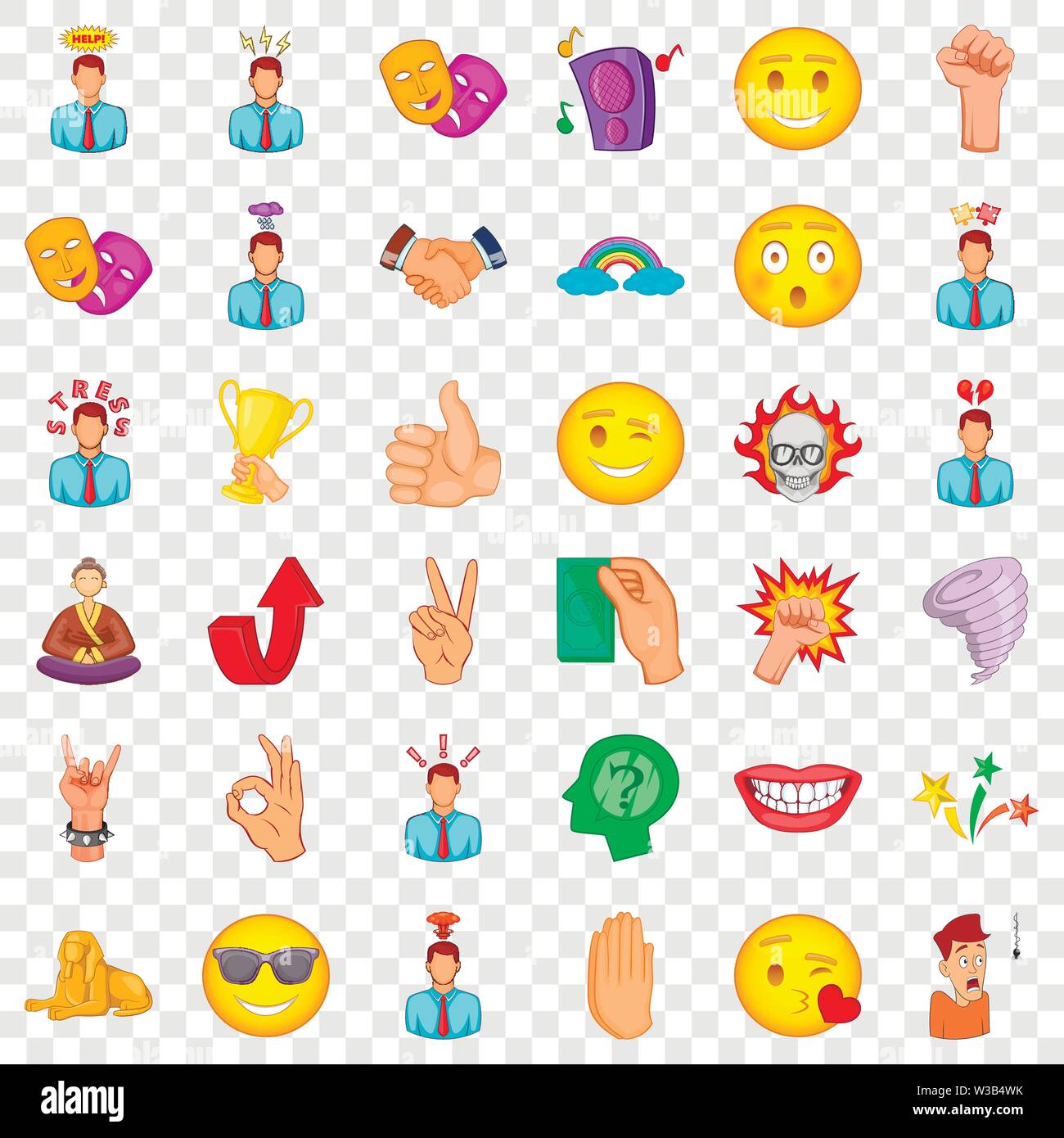 Emotion icons set, cartoon style Stock Vector Image & Art - Alamy