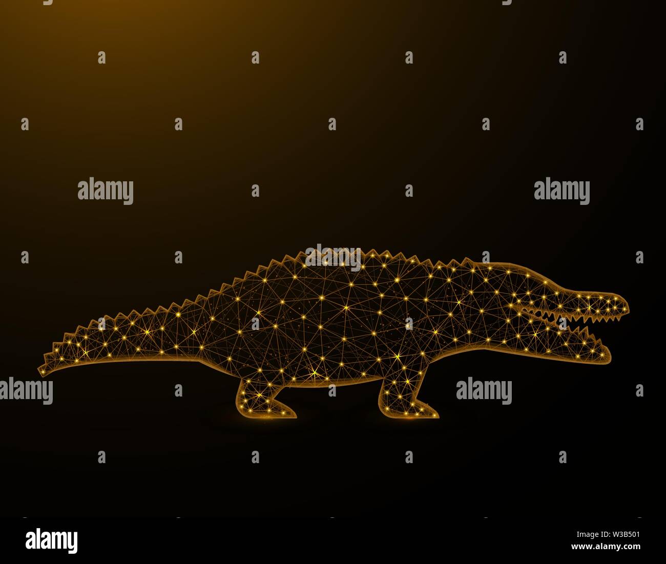 Crocodile low poly model, African animal polygonal wireframe, reptile ...
