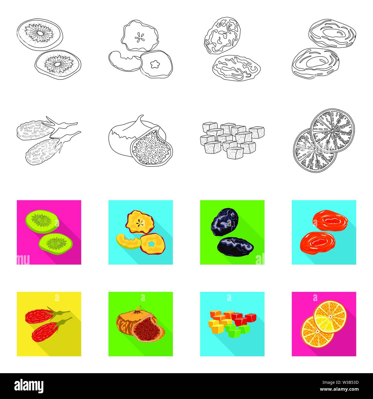 Vector design of food and raw symbol. Set of food and nature vector ...