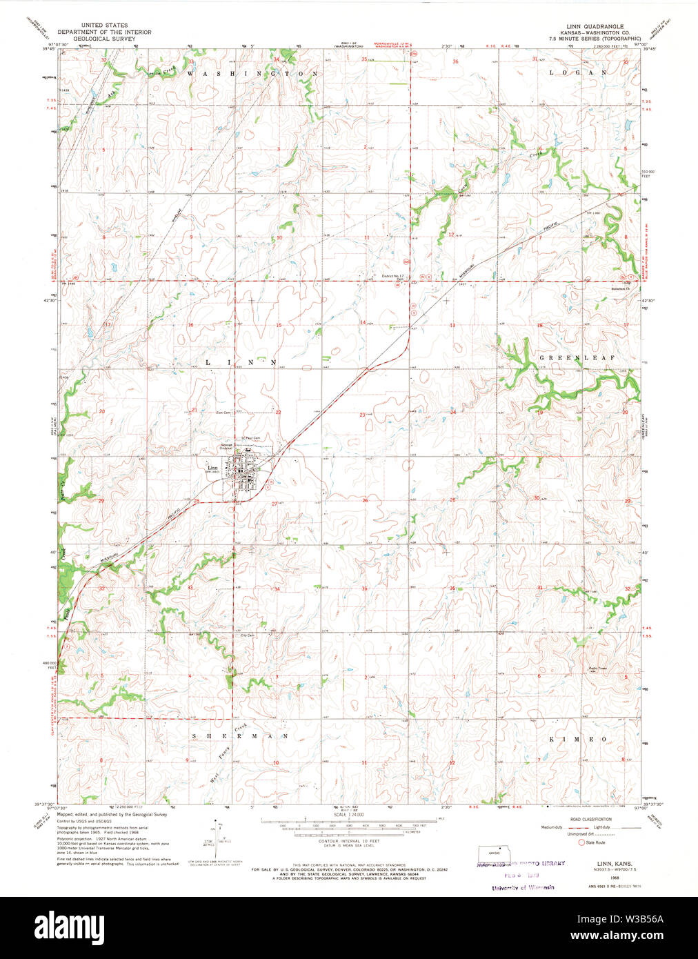 Linn kansas map hi-res stock photography and images - Alamy