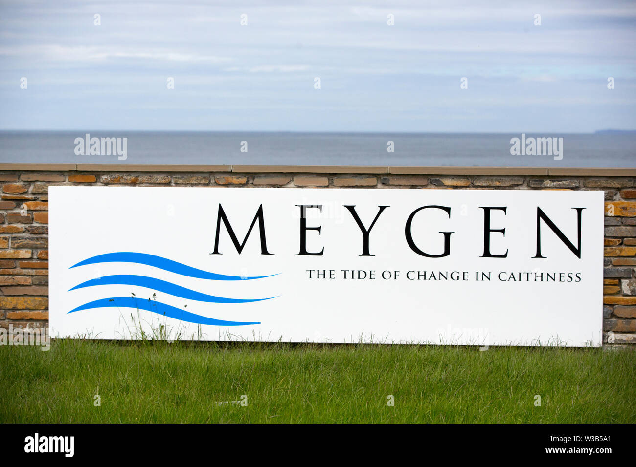 The Meygen facility in Gills Bay, Caithness, Scotland, a tidal energy ...