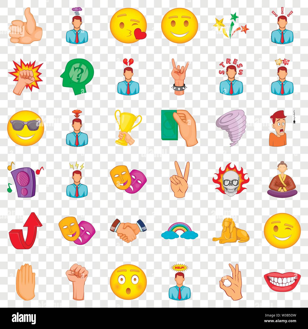 Rainbow icons set, cartoon style Stock Vector Image & Art - Alamy