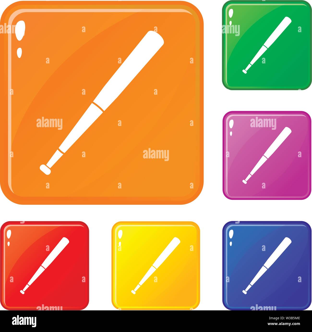 Black baseball bat icons set vector color Stock Vector Image & Art - Alamy