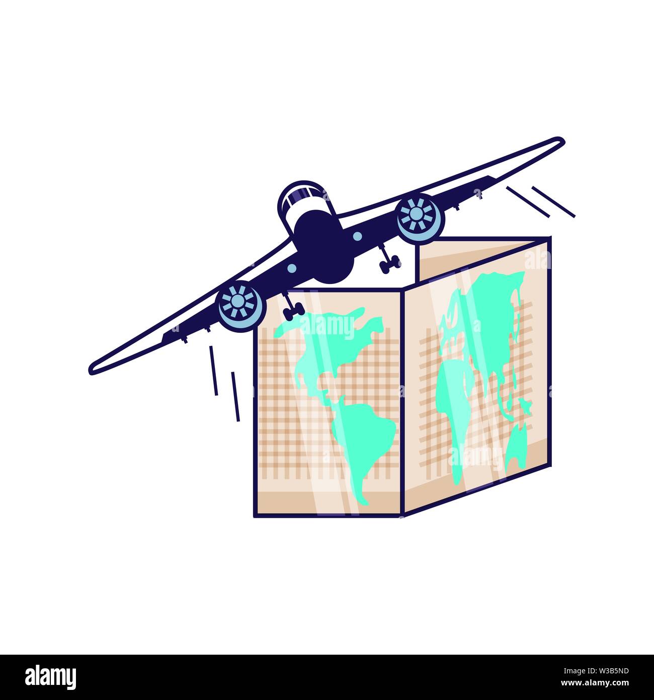 paper map travel guide with airplane vector illustration design Stock ...