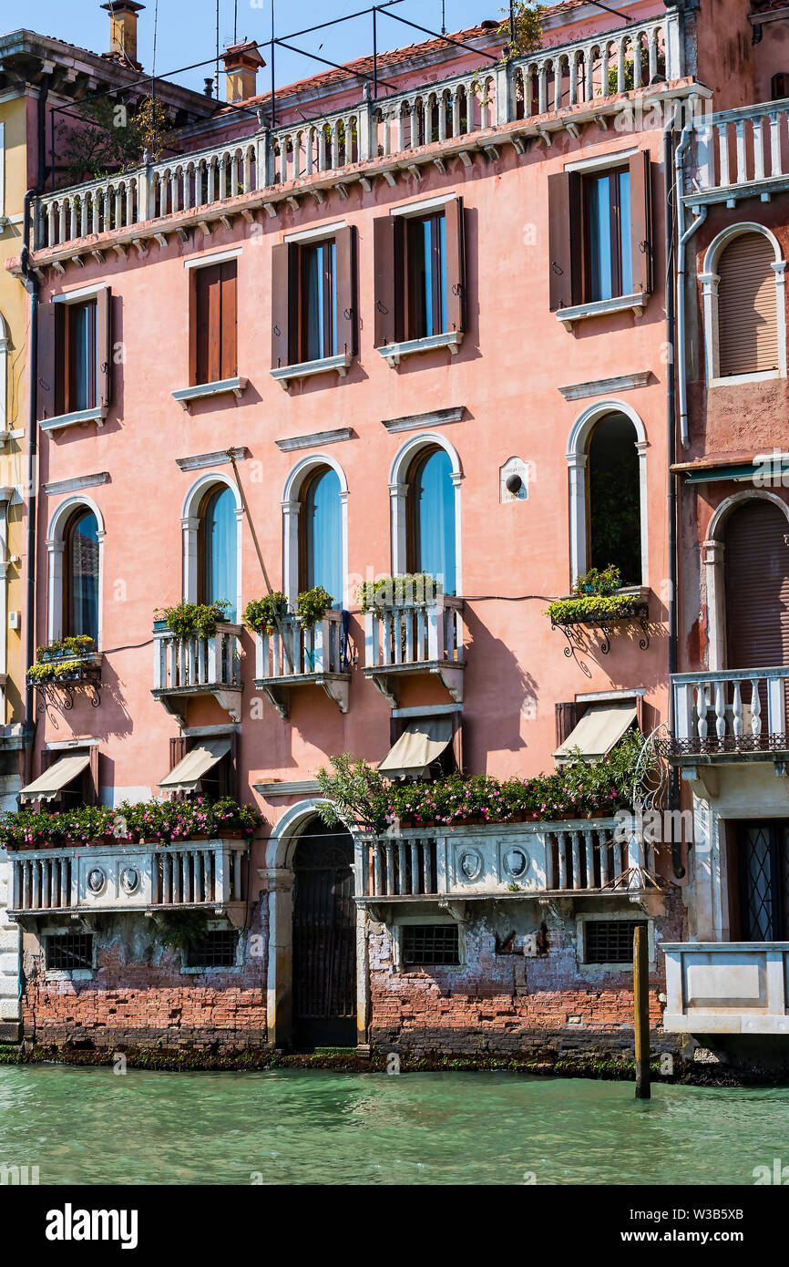 Elements of architecture of houses on the streets of the canals of the ...