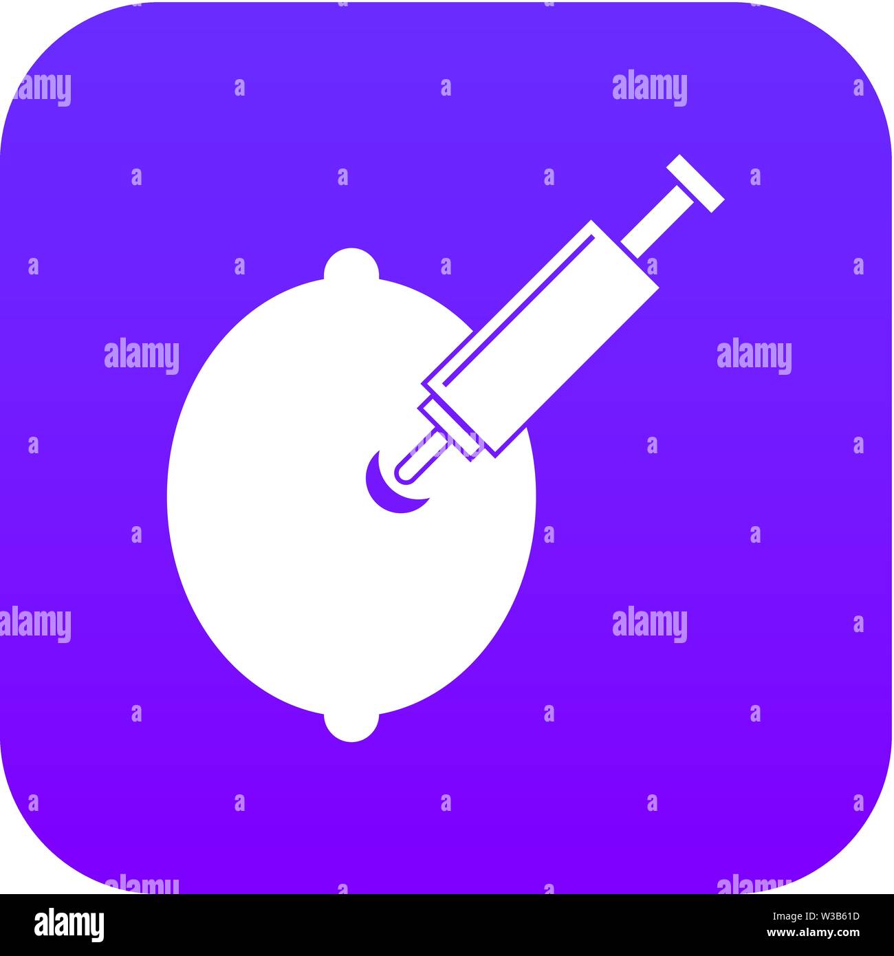 GMO lemon with syringe icon digital purple Stock Vector Image & Art - Alamy