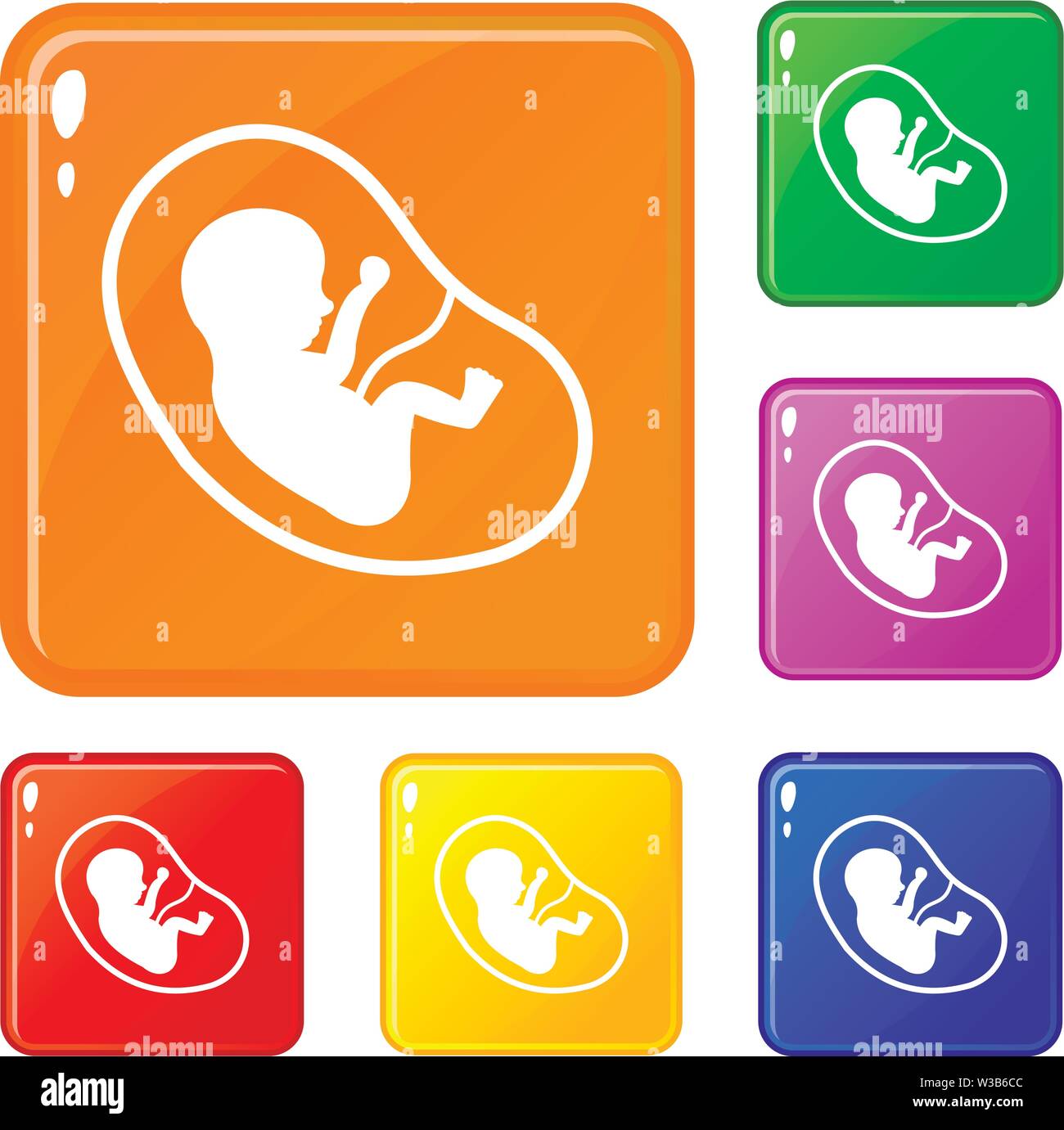 Fetus icons set vector color Stock Vector Image & Art - Alamy