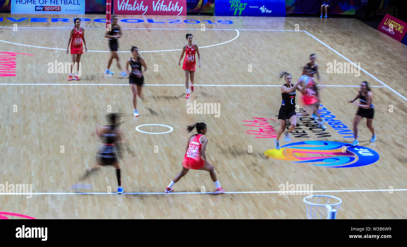 New Zealand v Singapore during the netball World Cup match at the M&S ...