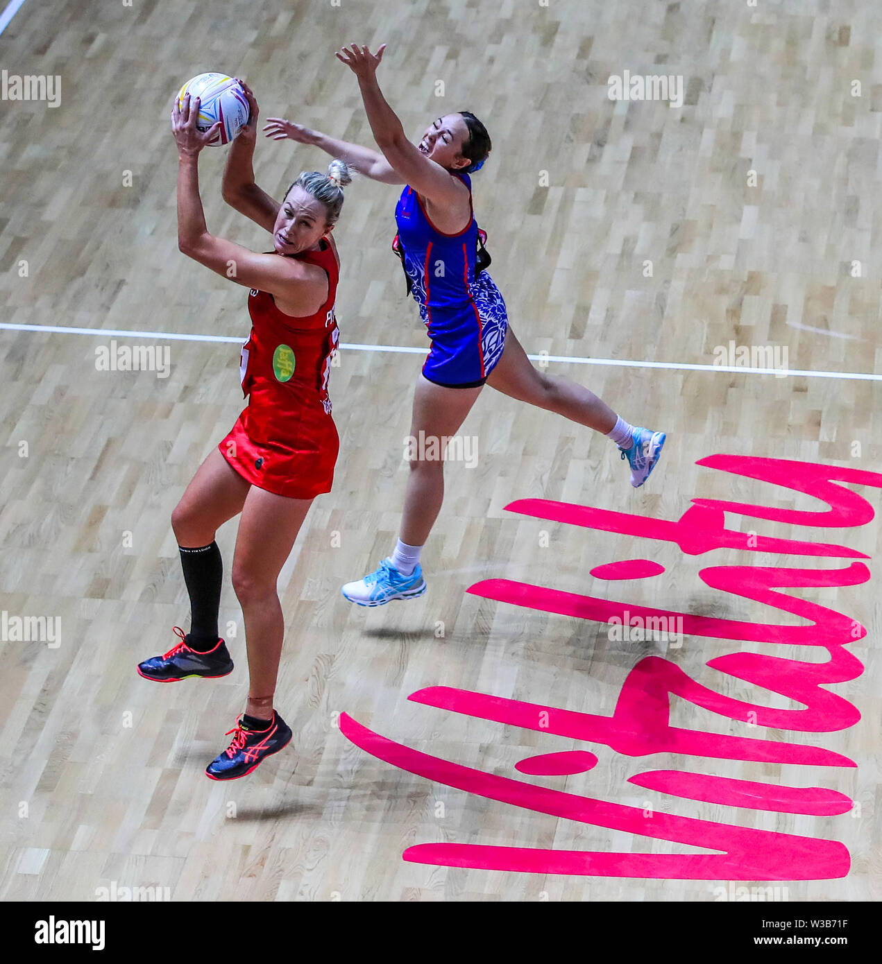 England's Chelsea Pitman during the Netball World Cup match at the M&S ...