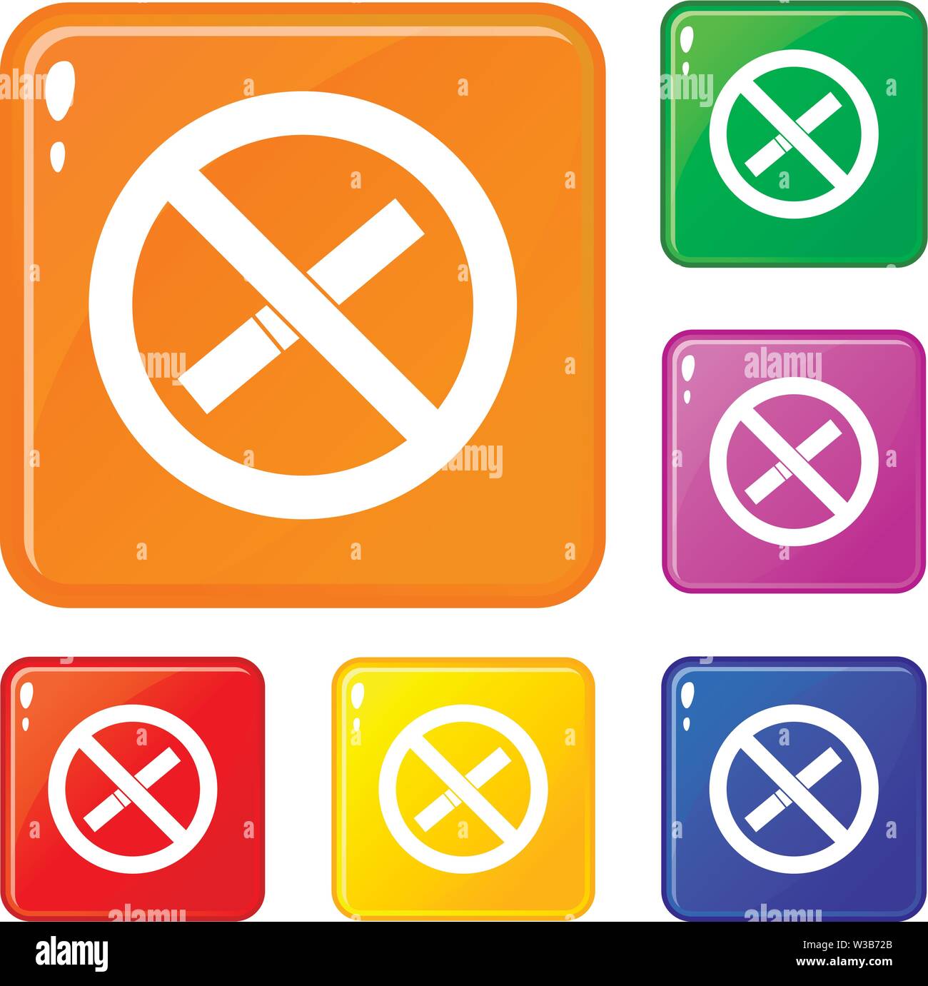 Sign prohibiting smoking icons set vector color Stock Vector Image ...