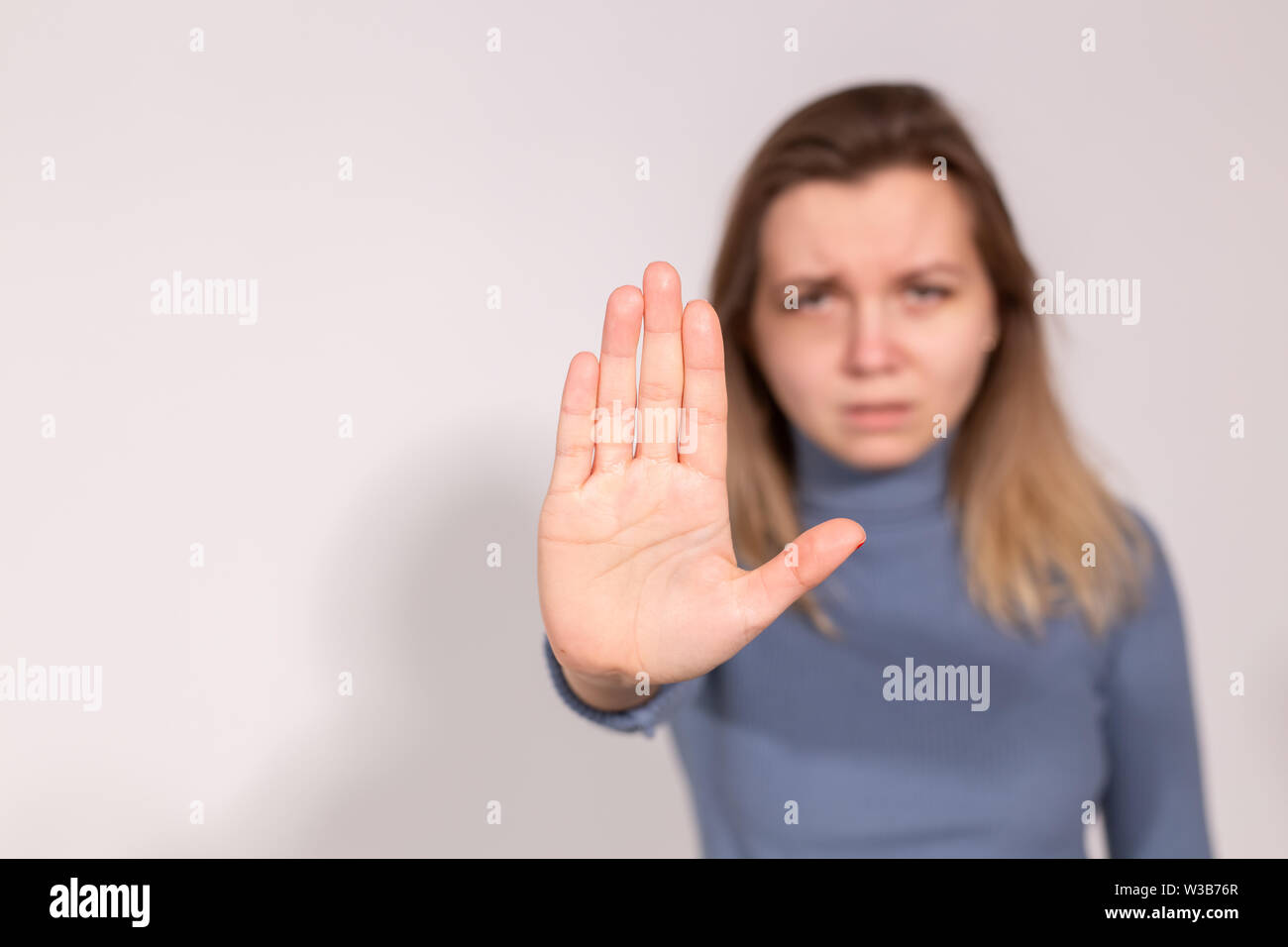 Abuse, domestic violence, protesting and people concept - Stop violence ...