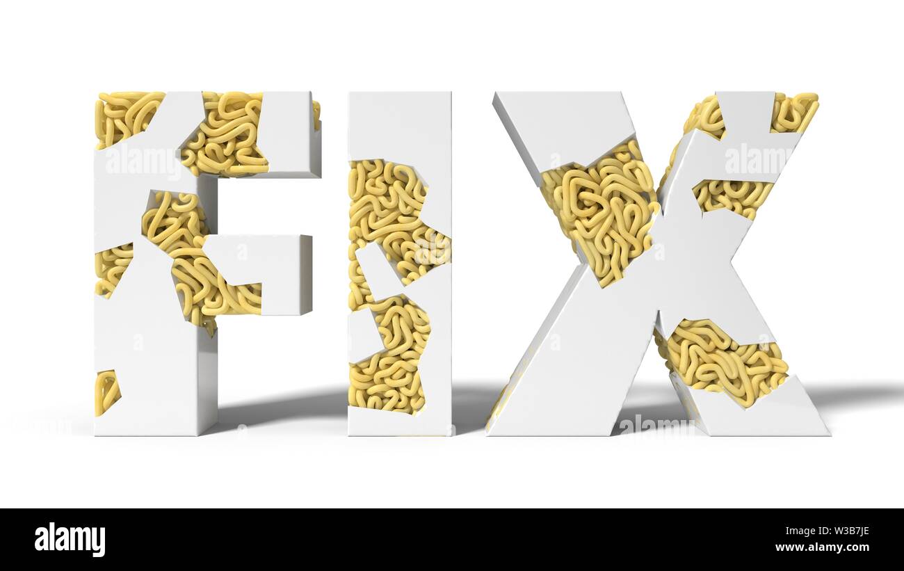 fixing object fracture with noodle. 3d illustration. suitable for ...