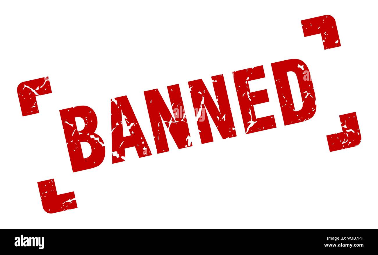 banned stamp. banned square grunge sign. banned Stock Vector Image ...