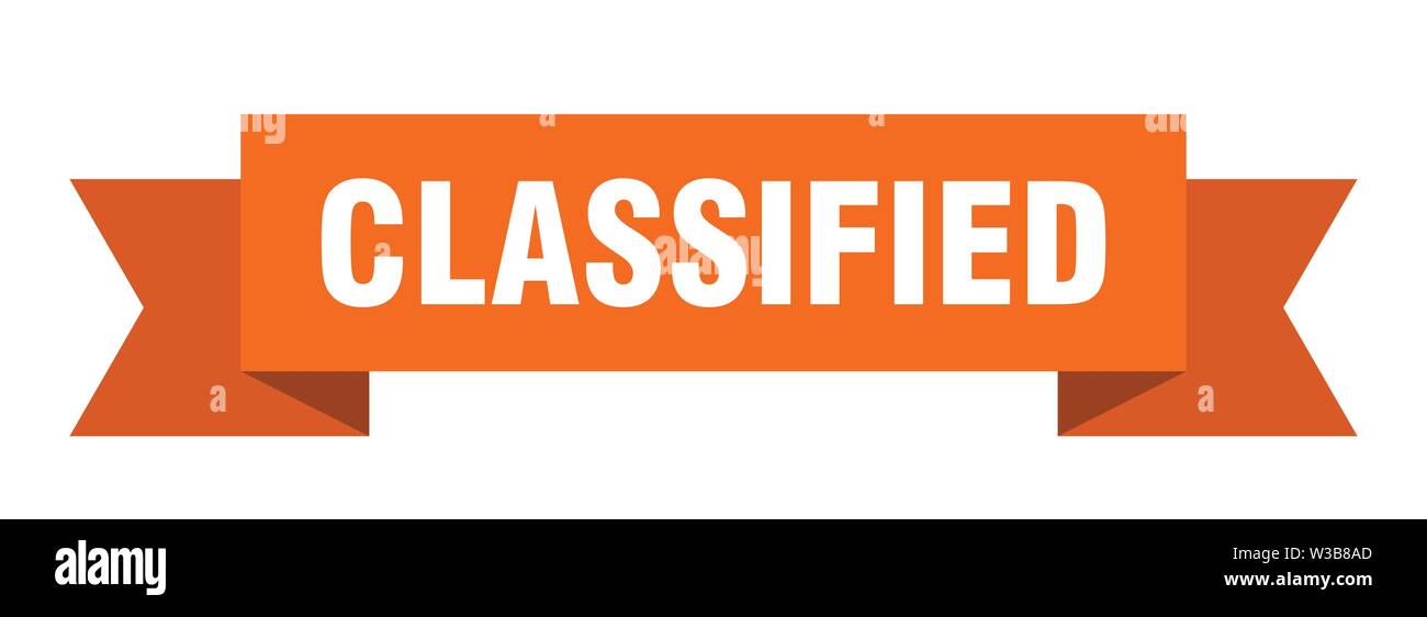 classified ribbon. classified isolated sign. classified banner Stock ...