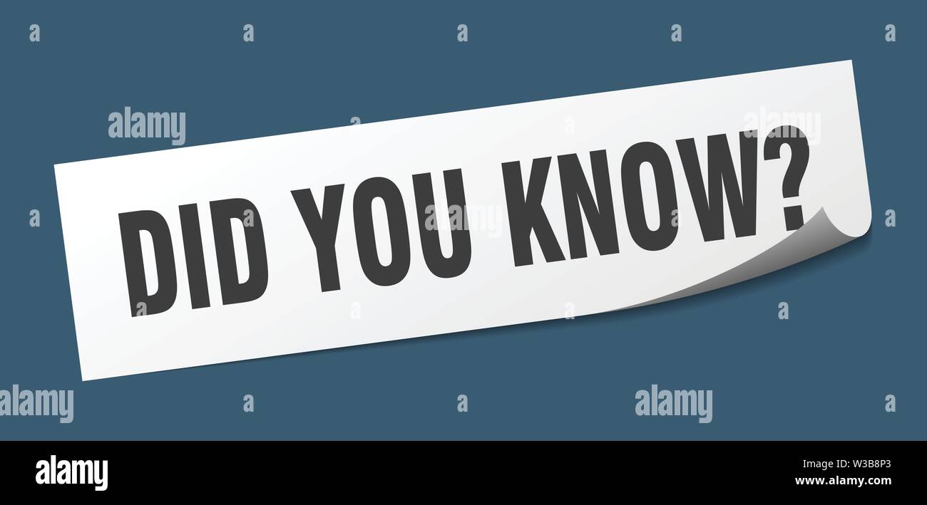 did you know sticker. did you know square isolated sign. did you know ...