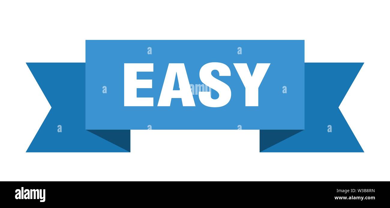 easy ribbon. easy isolated sign. easy banner Stock Vector Image & Art ...