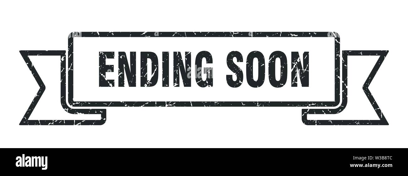 ending soon grunge ribbon. ending soon sign. ending soon banner Stock ...